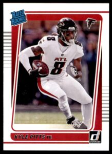 2021 donruss #260 kyle pitts atlanta falcons rated rookies nfl football card (rc - rookie card) nm-mt