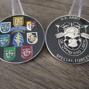 Oneworldtreasures United States Army Special Forces Group Airborne SFG A Green Berets Skull Challenge Coin