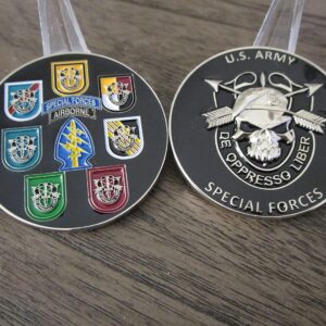 Oneworldtreasures United States Army Special Forces Group Airborne SFG A Green Berets Skull Challenge Coin