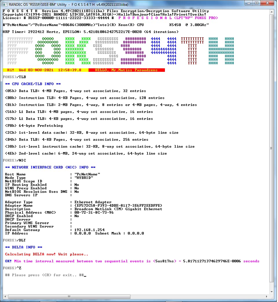 RANDEC FOKSS4th PRO Version File Encryption and Decryption Software based on Aladdin HASP Parallel Port (LPT) HASP4 M1 Security Key