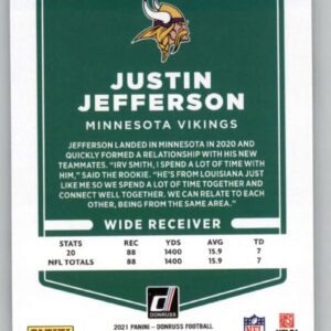 2021 Donruss #127 Justin Jefferson Minnesota Vikings NFL Football Card NM-MT