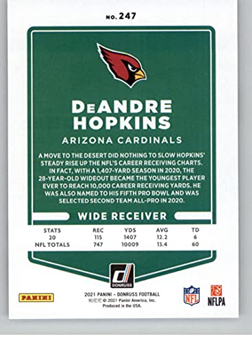 2021 Donruss #247 DeAndre Hopkins Arizona Cardinals NFL Football Card NM-MT