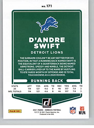 2021 Donruss #171 D'Andre Swift Detroit Lions NFL Football Card NM-MT