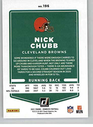 2021 Donruss #196 Nick Chubb Cleveland Browns NM-MT NFL Football