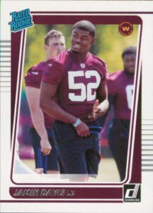 2021 donruss #337 jamin davis washington football team rated rookies nfl football card (rc - rookie card) nm-mt