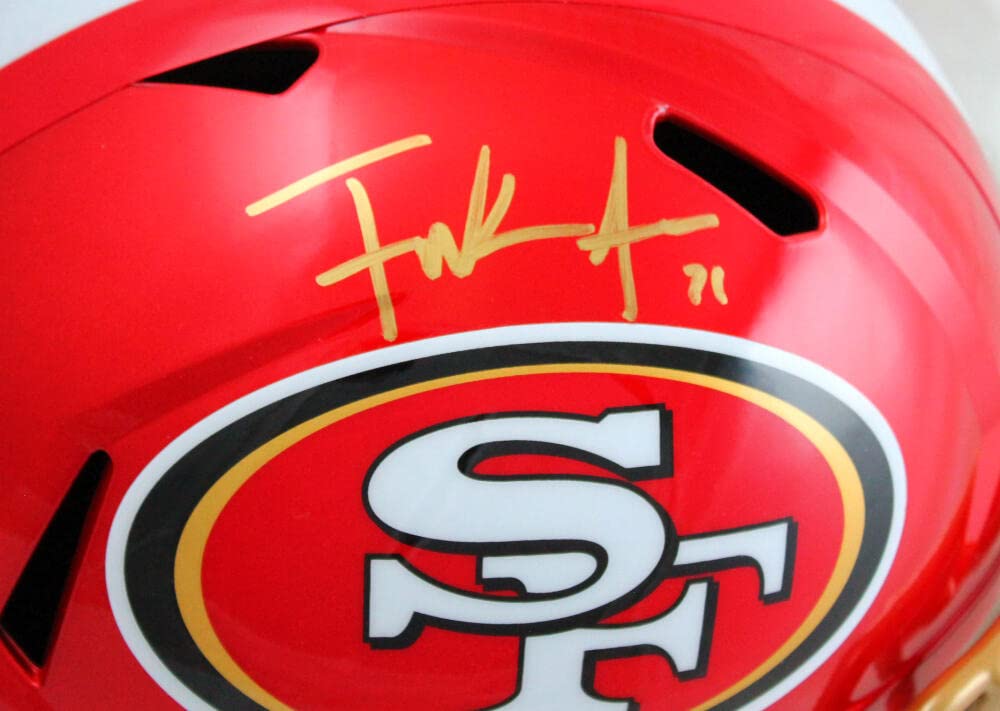 Frank Gore Signed F/S San Francisco 49ers Flash Speed Helmet-Beckett W Hologram Gold