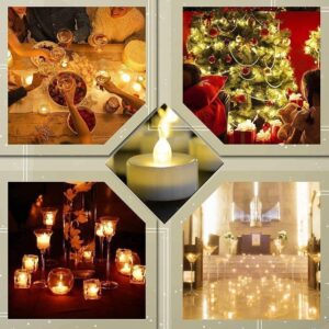 Boakboary Tea Lights Flameless Battery Operated Candles-LED Flickering Votive Candle Long Lasting 200 Hours,24 Pack Realistic and Bright for Seasonal Festive Celebrations Decoration Warm White