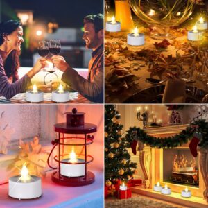 Boakboary Tea Lights Flameless Battery Operated Candles-LED Flickering Votive Candle Long Lasting 200 Hours,24 Pack Realistic and Bright for Seasonal Festive Celebrations Decoration Warm White