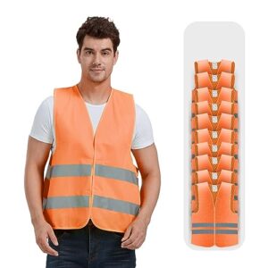 sife stay safe and visible with our 10-pack of reflective safety vests - unisex design