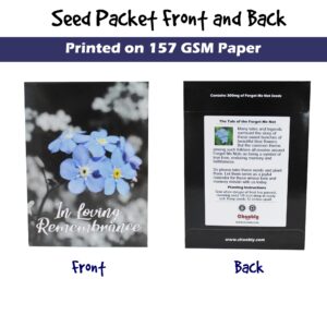 50pc Premium Pre-Filled Forget Me Not Seeds Packets ''in Loving Remembrance'' Funeral Favors for Guests, Celebration of Life Decorations, Forget Me Not Seeds Packets, Sympathy, pre Seed, Service