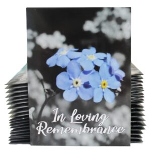 50pc Premium Pre-Filled Forget Me Not Seeds Packets ''in Loving Remembrance'' Funeral Favors for Guests, Celebration of Life Decorations, Forget Me Not Seeds Packets, Sympathy, pre Seed, Service