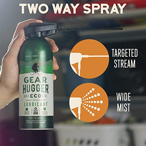 Gear Hugger Multipurpose Lubricant - Eco-Friendly (11 oz, Pack of 1), Rust Remover - Garage Door Lubricant Spray, Door Hinge Lubricant & Lock Lubricant - Plant-Based, No Petroleum, No PTFE