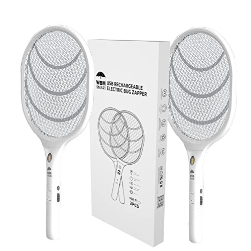 WBM Smart Bug Zapper, Rechargeable Electric Fly Swatter Racket, Large-2PK