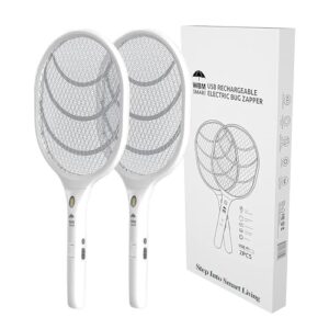 WBM Smart Bug Zapper, Rechargeable Electric Fly Swatter Racket, Large-2PK