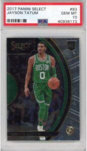 graded 2017-18 panini select jayson tatum #93 rookie rc basketball card psa 10 gem mint