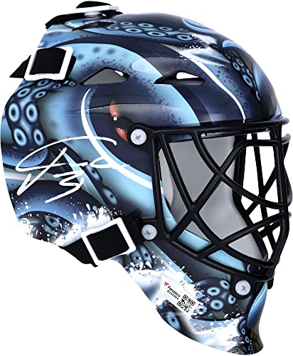 Philipp Grubauer Seattle Kraken Autographed Mini Goalie Mask - Autographed NHL Helmets and Masks