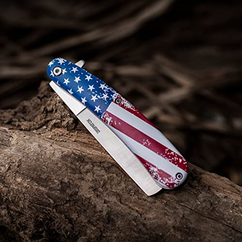 Dispatch Pocket Folding Knife Circular Point Flag Tools For Hunting Hiking Camping Outdoors EDC