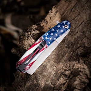 Dispatch Pocket Folding Knife Circular Point Flag Tools For Hunting Hiking Camping Outdoors EDC