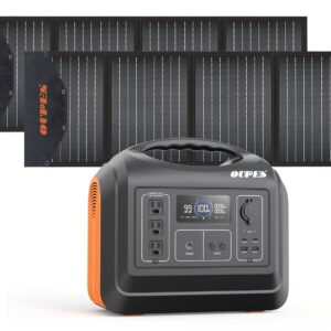 OUPES Solar Powered Generator 1800W, 1488Wh Portable Power Station with 200W Solar Panels, 120V/1800W (4000W Peak) AC Outlets, Emergency UPS Portable Generators for Home Use, Overlanding