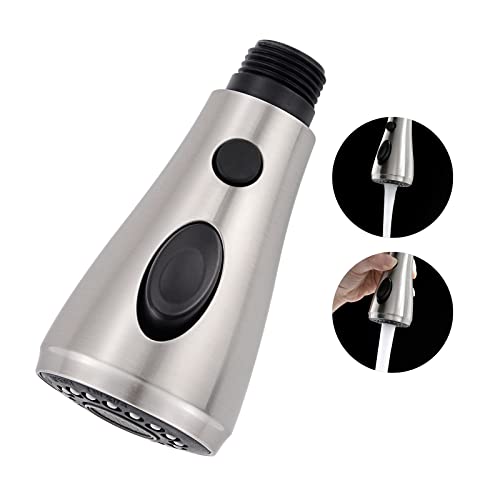 Spray Head For Kitchen Faucet, Pressurize Pull Down Kitchen Faucet Spray Nozzle, Three Functions Sink Faucet Sprayer Attachment, Kitchen Sink Faucet Replacement Parts, Brushed Nickel Kablle B15