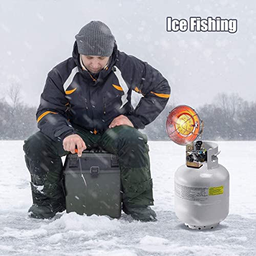 COOURIGHT 15,000 BTU Propane Tank Top Heater, Portable Outdoor Infrared Heater w/Automatic Shut-off Valve, Tip-over Switch, Ideal for Fishing Camping Hunting Climbing (Propane Cylinder not Included)