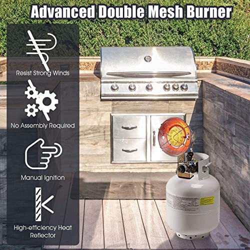 COOURIGHT 15,000 BTU Propane Tank Top Heater, Portable Outdoor Infrared Heater w/Automatic Shut-off Valve, Tip-over Switch, Ideal for Fishing Camping Hunting Climbing (Propane Cylinder not Included)