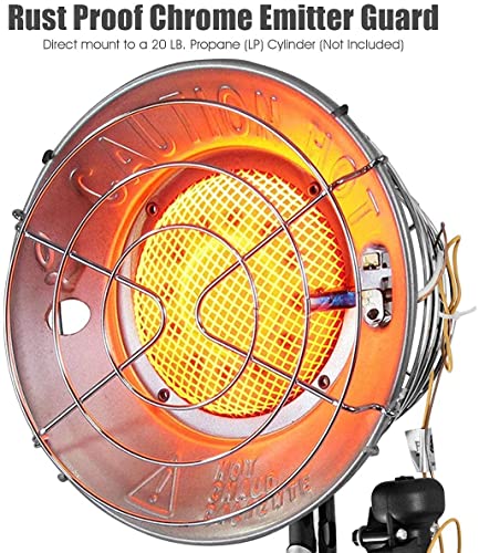 COOURIGHT 15,000 BTU Propane Tank Top Heater, Portable Outdoor Infrared Heater w/Automatic Shut-off Valve, Tip-over Switch, Ideal for Fishing Camping Hunting Climbing (Propane Cylinder not Included)