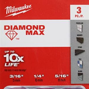 Milwaukee 49-56-0500 Diamond Max Diamond Grit Hole Saw 3 Piece Set 49560500 0