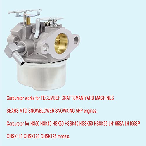 Fremnily Carburetor fits Tecumseh 632107 632107A 640084 640084A 640084B Toro Craftsman MTD Snowblower 5HP engines 38035 38052 38054 38052C 38035C 38056 143045003 143955001 536885470 536886540