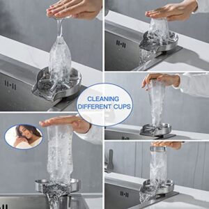 FOHEEL Glass Rinser for Kitchen Sinks, SUS304 Stainless Steel Glass Cup Bottle Washer Cleaner, Beer Bar Glass Rinser Faucet Sink Accessories for Home, KTV, Restaurants, Cafes