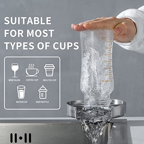 FOHEEL Glass Rinser for Kitchen Sinks, SUS304 Stainless Steel Glass Cup Bottle Washer Cleaner, Beer Bar Glass Rinser Faucet Sink Accessories for Home, KTV, Restaurants, Cafes