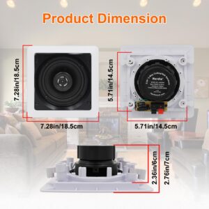 Herdio Bluetooth Ceiling Speakers 5.25 Inch 25 Watts in Wall Speakers Flush Mount Perfect for Indoor/Outdoor Placement, Bedroom, Kitchen, Covered Porches(A Pair, Paintable-Grille)