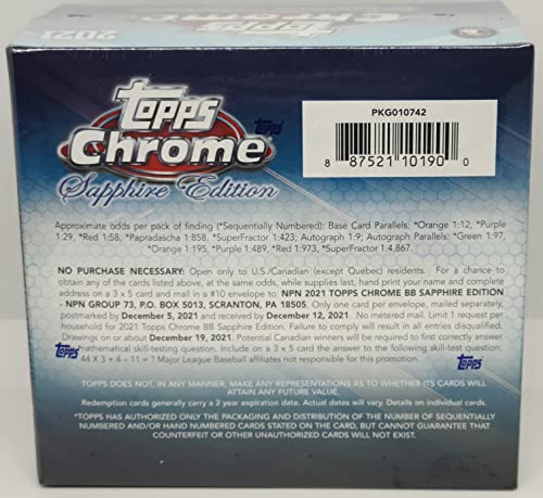 2021 Topps Chrome Sapphire Edition Card Box