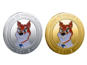 na shiba inu dogecoin coin, shiba shib token coins, physical akita shiba inu coins set of 2