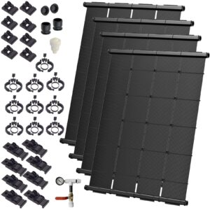 solarpoolsupply industrial grade solar pool heater diy kit - superior high-wind strapless mounting system & maximum freeze resistance (4-4'x9.5' / 152 square feet)