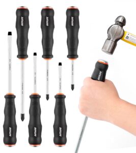 difflife screwdriver sets screwdriver kit 6-piece, professional cushion grip insulated magnetic tip electrician screwdriver kits (6-piece)