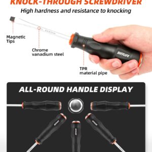 DIFFLIFE Screwdriver Sets Screwdriver Kit 6-Piece, Professional Cushion Grip Insulated Magnetic Tip Electrician Screwdriver Kits (6-Piece)