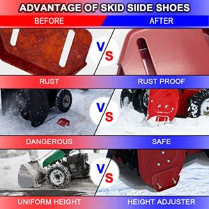 YiaChuii Snow Blower Skid Plate Shoes for MTD OEM-784-5580, 4 PCS Black Height Adjust Skid Shoe with Mounting Hardware Replace for 784-5580-0637 Snow Throwers (RED)