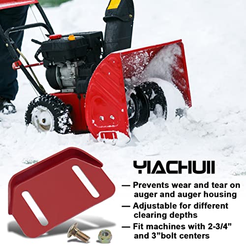 YiaChuii Snow Blower Skid Plate Shoes for MTD OEM-784-5580, 4 PCS Black Height Adjust Skid Shoe with Mounting Hardware Replace for 784-5580-0637 Snow Throwers (RED)