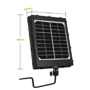 Folgtek Solar Charger for Trail & Game Camera Monocrystalline Solar Panel Kit 3W 8000mAh Output 12V/1A, 9V/1.5A, 6V/2A, Input 5V IP66 Waterproof Portable Outdoor Rechargeable Power Supply with Bracket