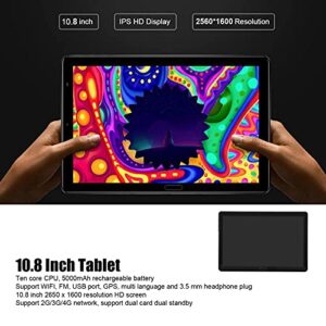 Pc Tablet, 10.8 Inch 4G Ten Core Processor Computer Tablet 64Gb ROM Hd IPS Screen Tablet with Charger for Study Play Work 100‑240V, Portable Android Tablets (#3)