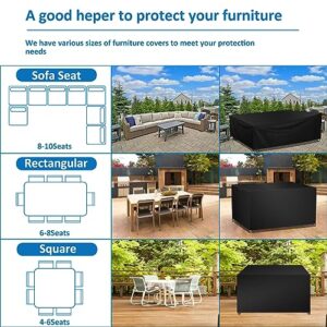 WANOCEAN Patio Furniture Covers Waterproof, Patio Table Cover Rectangle Outdoor 137" L x 102" W x 35" H 420D Oxford Fabric Dustproof with Storage Bag, Fits for Dining Square Table Sofa and Chair