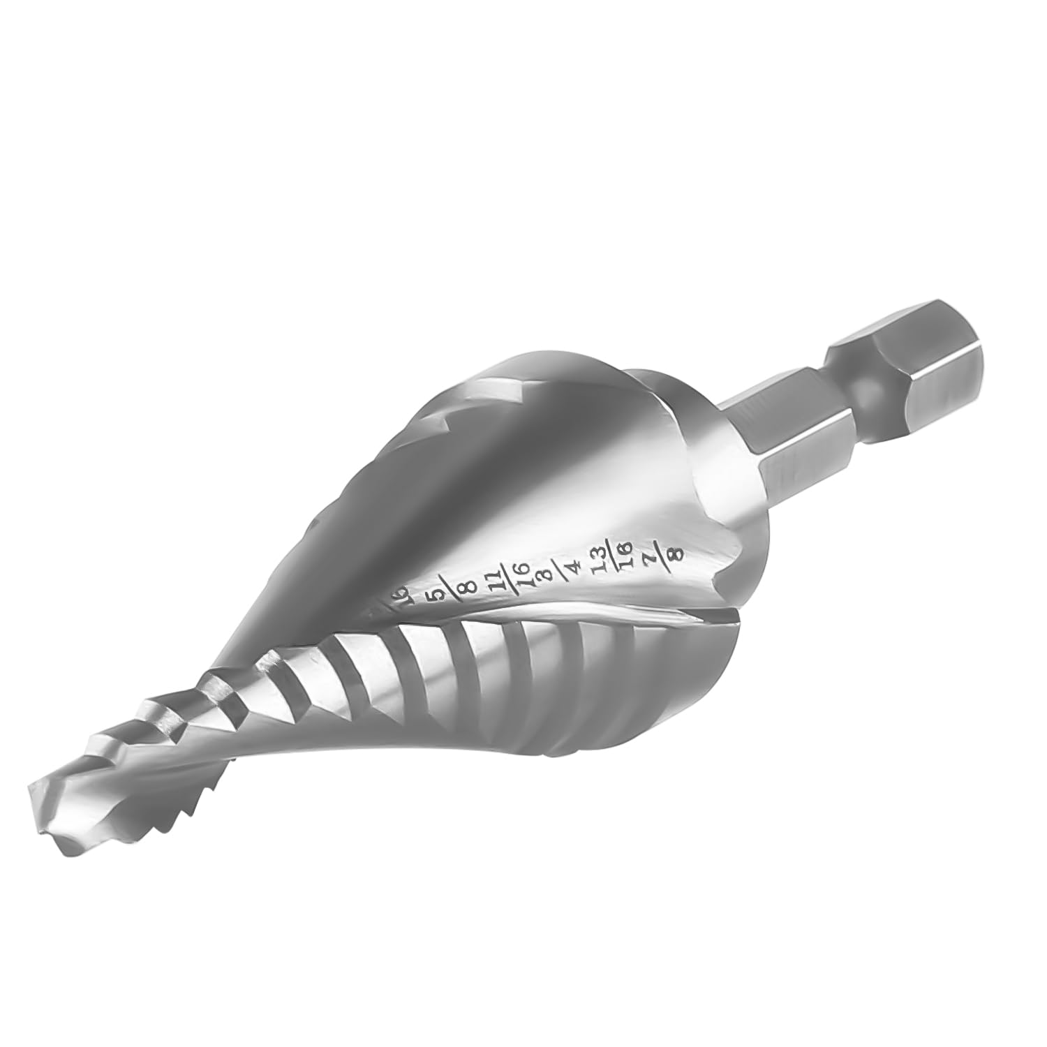 Lichamp Unibit Step Drill Bit for Metal, Genuine HSS M35 Drill Stepper Bit for Hard Metal Heavy Duty, 12 Sizes from 3/16" to 7/8", Spiral Grooved with 1/4" Quick Change Drive, C4SL