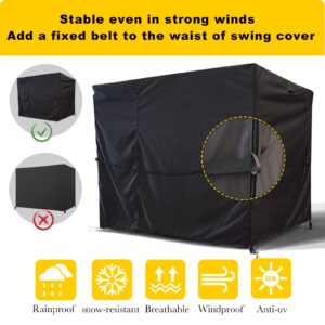 SIHAIAN Outdoor Swing Cover 2 / 3 Seater Patio Swing Cover Waterproof Swing Covers for Outdoor Furniture Garden Swing Cover Glider Chair Cover Heavy Duty Swing Cover 420D M(65L×50W×66H) inch