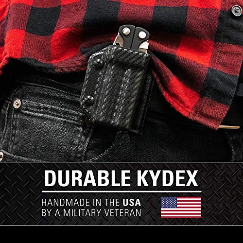 Clip & Carry Kydex Multitool Sheath for LEATHERMAN CHARGE - Made in USA (Multi-tool not included) EDC Multi Tool Sheath Holder Holster Cover (Diamond Plate)