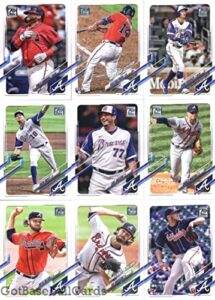 2021 topps master (series 1, 2, update) world series champs atlanta braves team set of 33 cards: max fried(#9), travis d'arnaud(#101), austin riley(#111), freddie freeman(#120), cristian pache(#187), atlanta braves(#194), mike foltynewicz(#209), marcell o