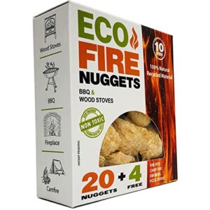 trenton gifts eco fire nuggets. lighting fire starters. safe natural and made of 100% recycled material. 24 nuggets