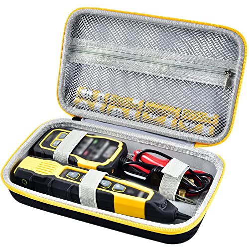 Case Compatible with Klein Tools VDV500-820 Cable Tracer/ Probe Tone Pro Kit, Mesh Pocket for AA Batteries, Adapter and Other Accessory Kit - Black