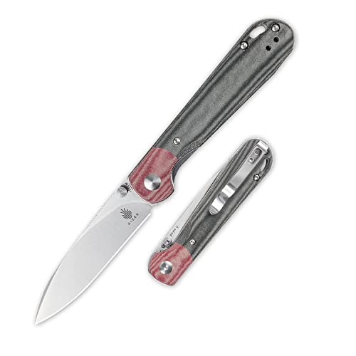 Kizer PPY EDC Knife, 3.3" 154CM Steel Blade and Micarta Handle Folding Knife for Everyday Carry, V3587C1