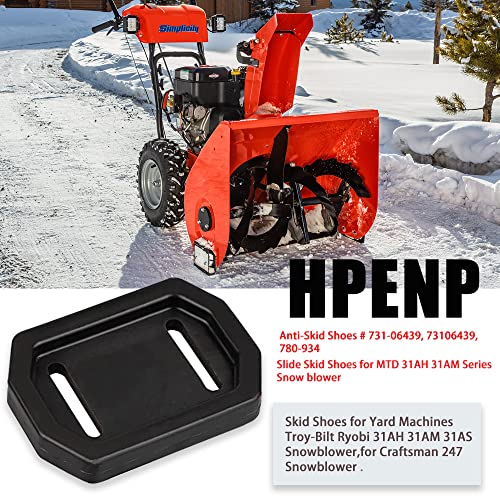 HPENP 2 Pack Snowblower Skid Shoes Slide Shoe with Mounting Hardware for 731-06439 Polymer Snow Blower Slide Shoe